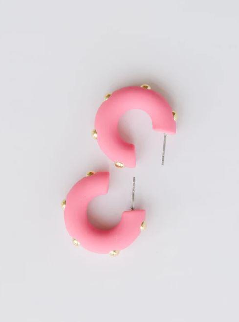 Candace Light Pink Small Hoop – Darling State of Mind