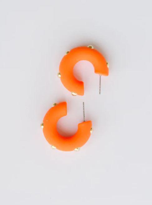 Candace Orange Small Hoop – Darling State of Mind