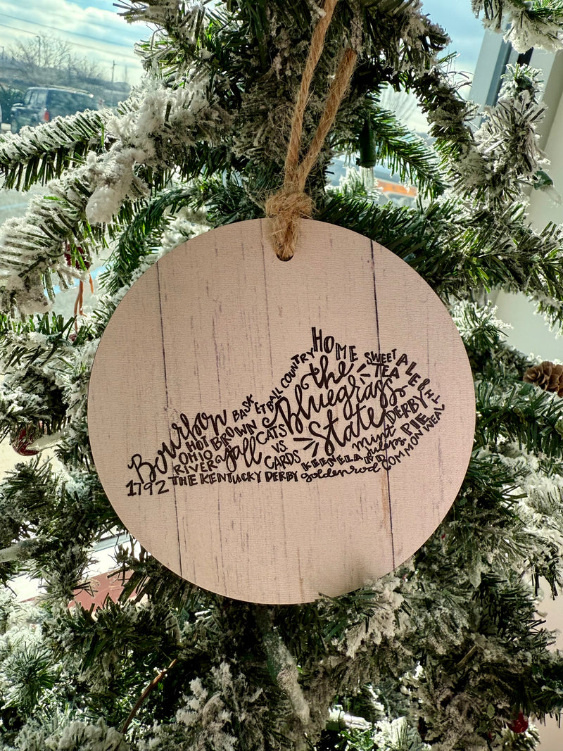 Kentucky Word Art Ornament – Darling State of Mind