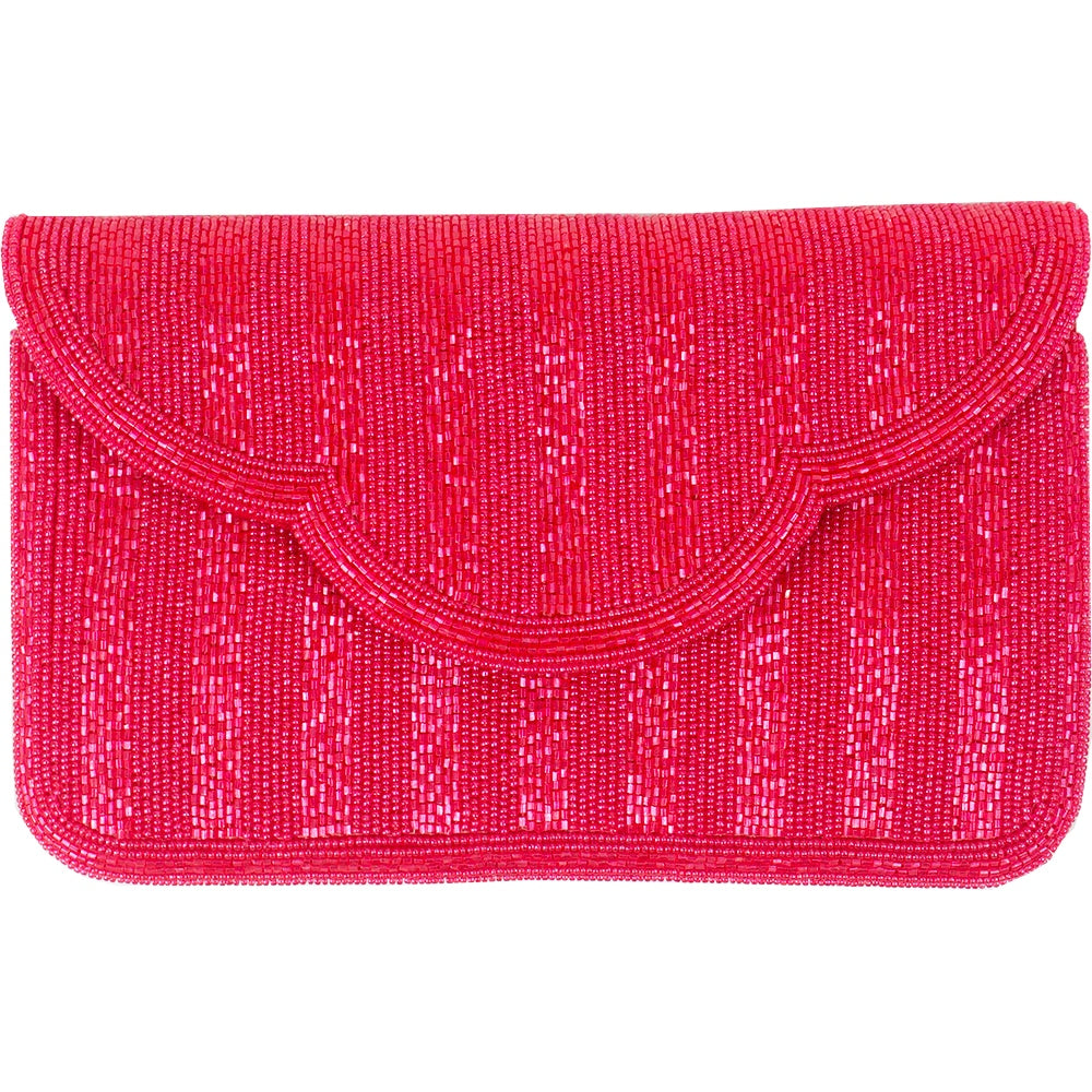 Red Stripe Scall Beaded Clutch – Darling State of Mind