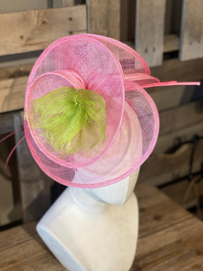 2 Tone Fascinator Pink/Olive – Darling State of Mind