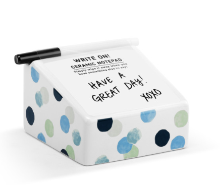 Blue Dots Ceramic Notepad – Darling State of Mind