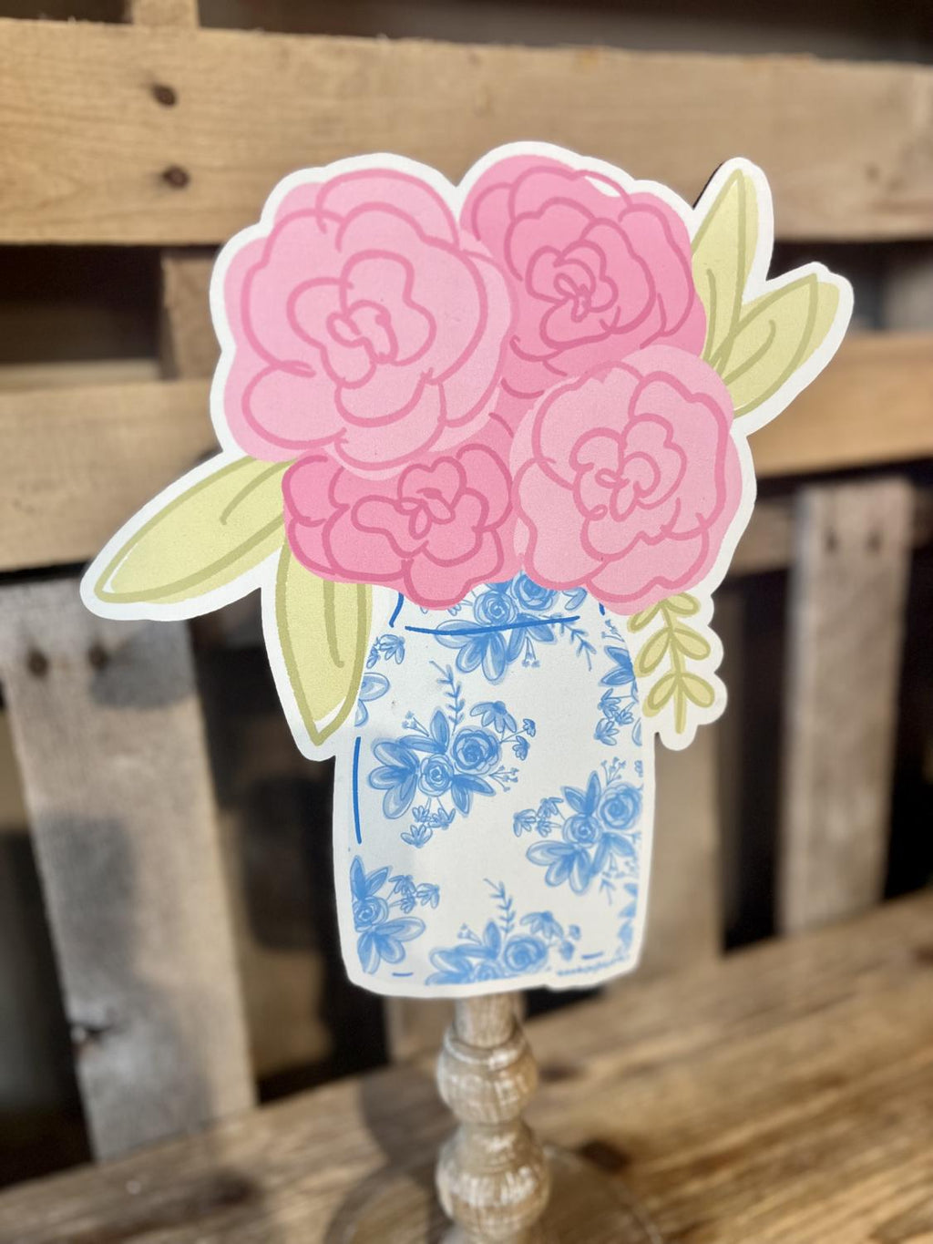 Blue Floral Vase Topper – Darling State of Mind