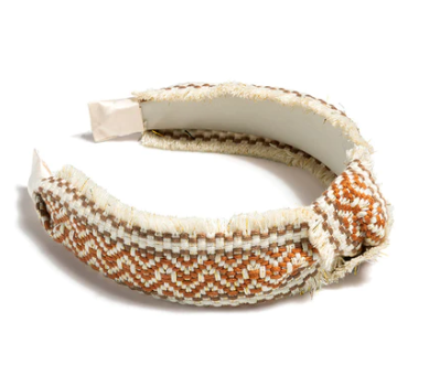 Knotted Fringe Headband Ivory – Darling State of Mind