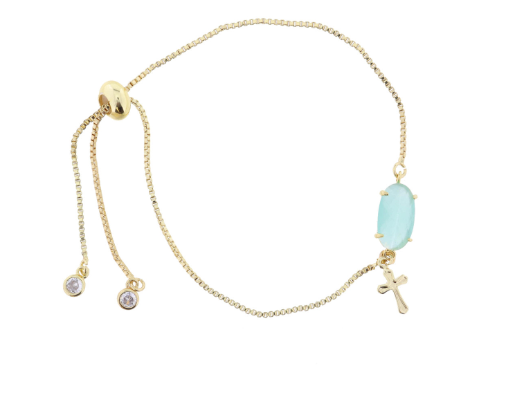 Mint Cross Bracelet – Darling State of Mind